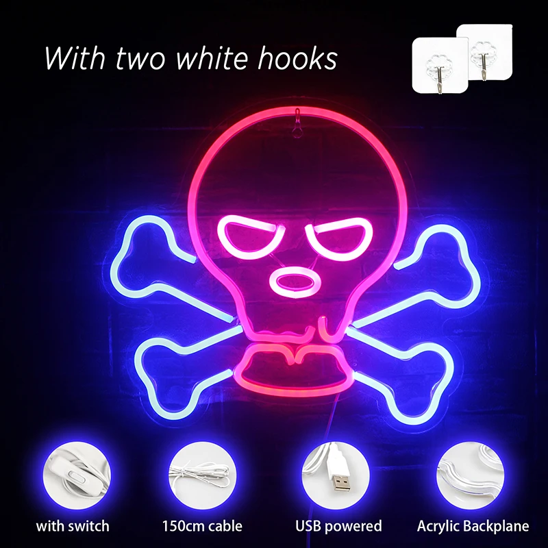 Wanxing LED Neon Light Poisonous USB With Switch Funny Wall Art Neon ...
