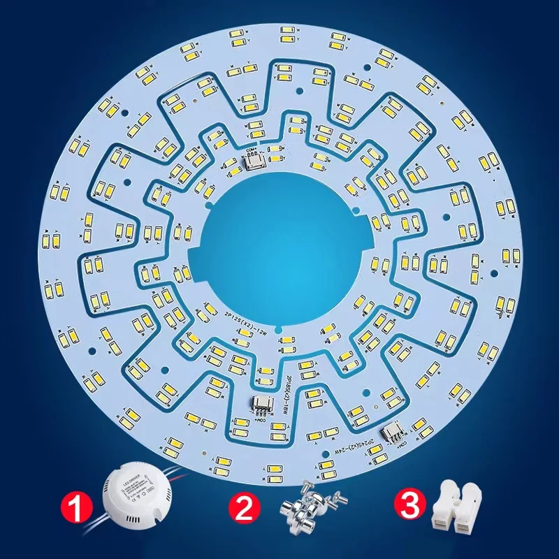 LED Module 220V Ceiling Light Fan Light Round Ring Replacement LED Module Panel Board 18W 24W ...