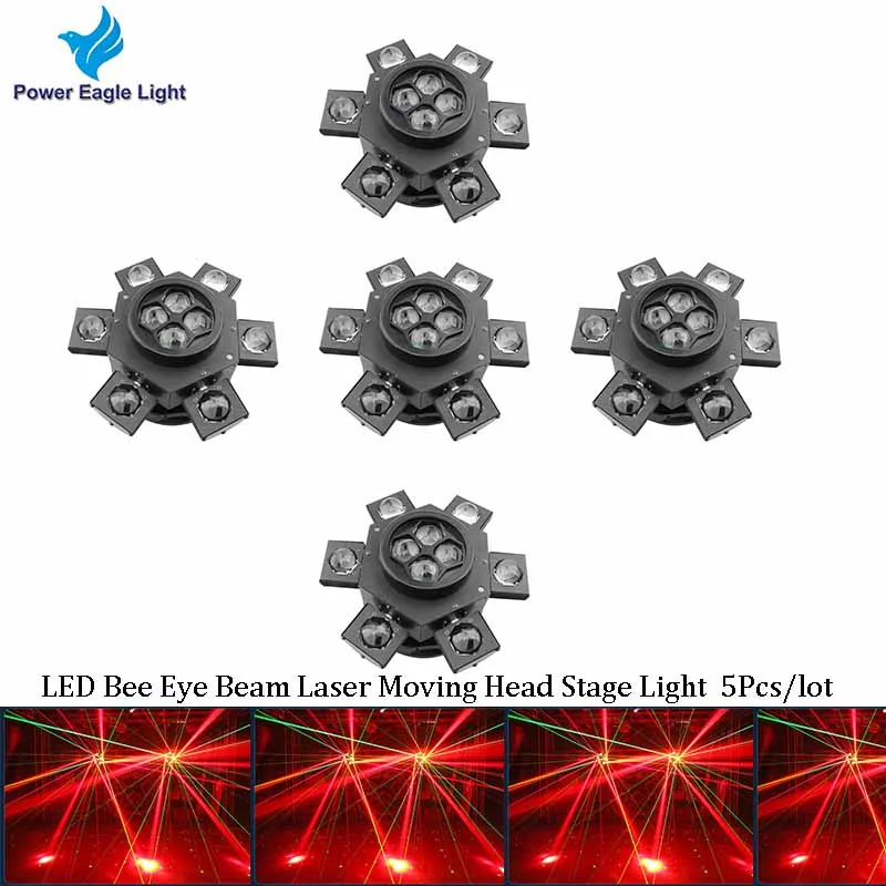 5 Pcs Lot Led Bee Eye Beam Moving Head Laser Rgb Dmx Stage Lighting ...
