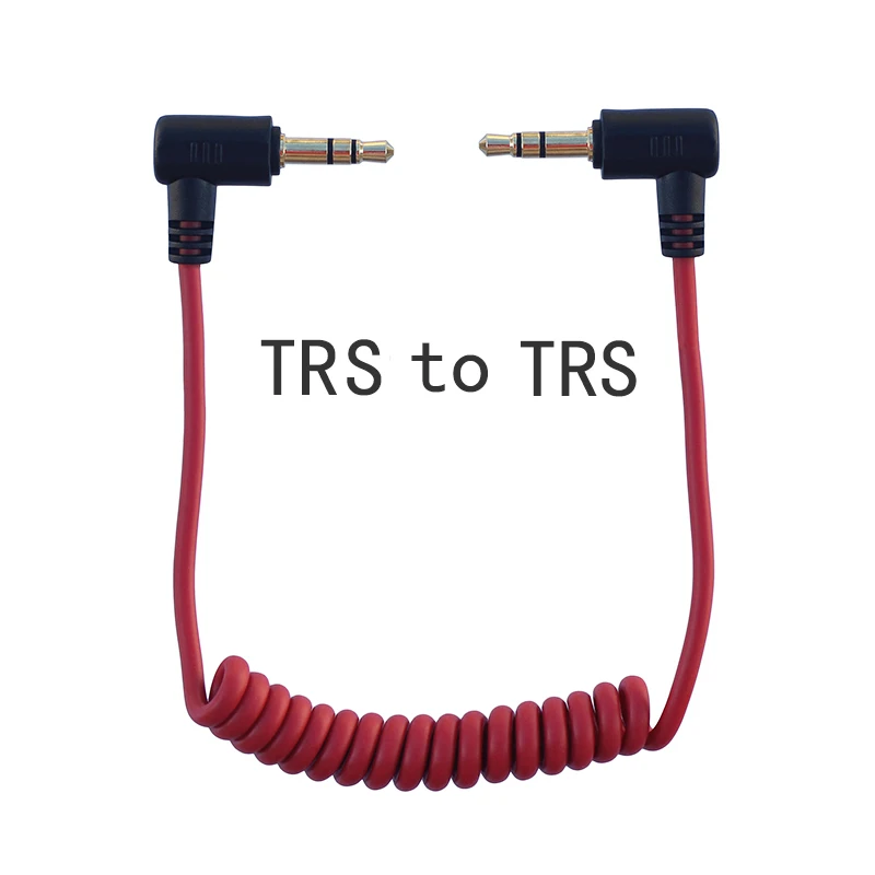 Trs To Trs Spring 3.5mm Cable Coiled Microphone To Camera Red Color Aux ...