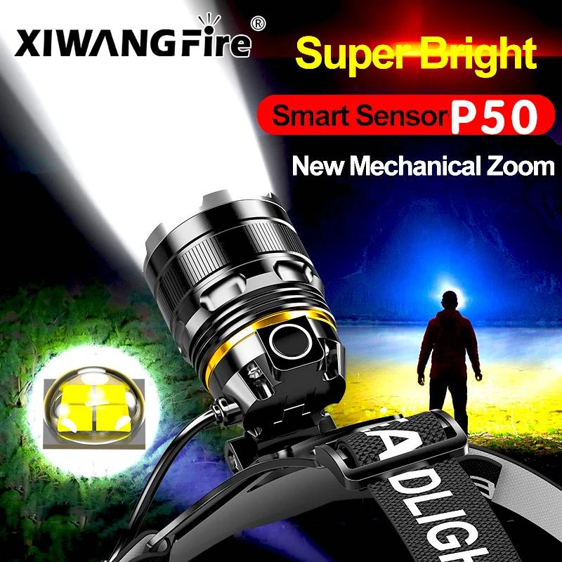 10000lm Xhp50 High Powerful Headlamp Flashlight Head Torch Led Zoom ...