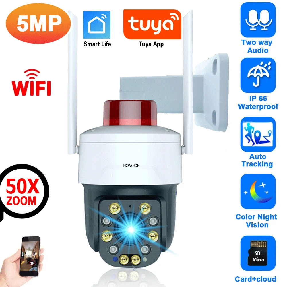 Tuya-5MP-50X-Zoom-Wifi-PTZ-IP-Security-Camera-Auto-Tracking-Outdoor ...