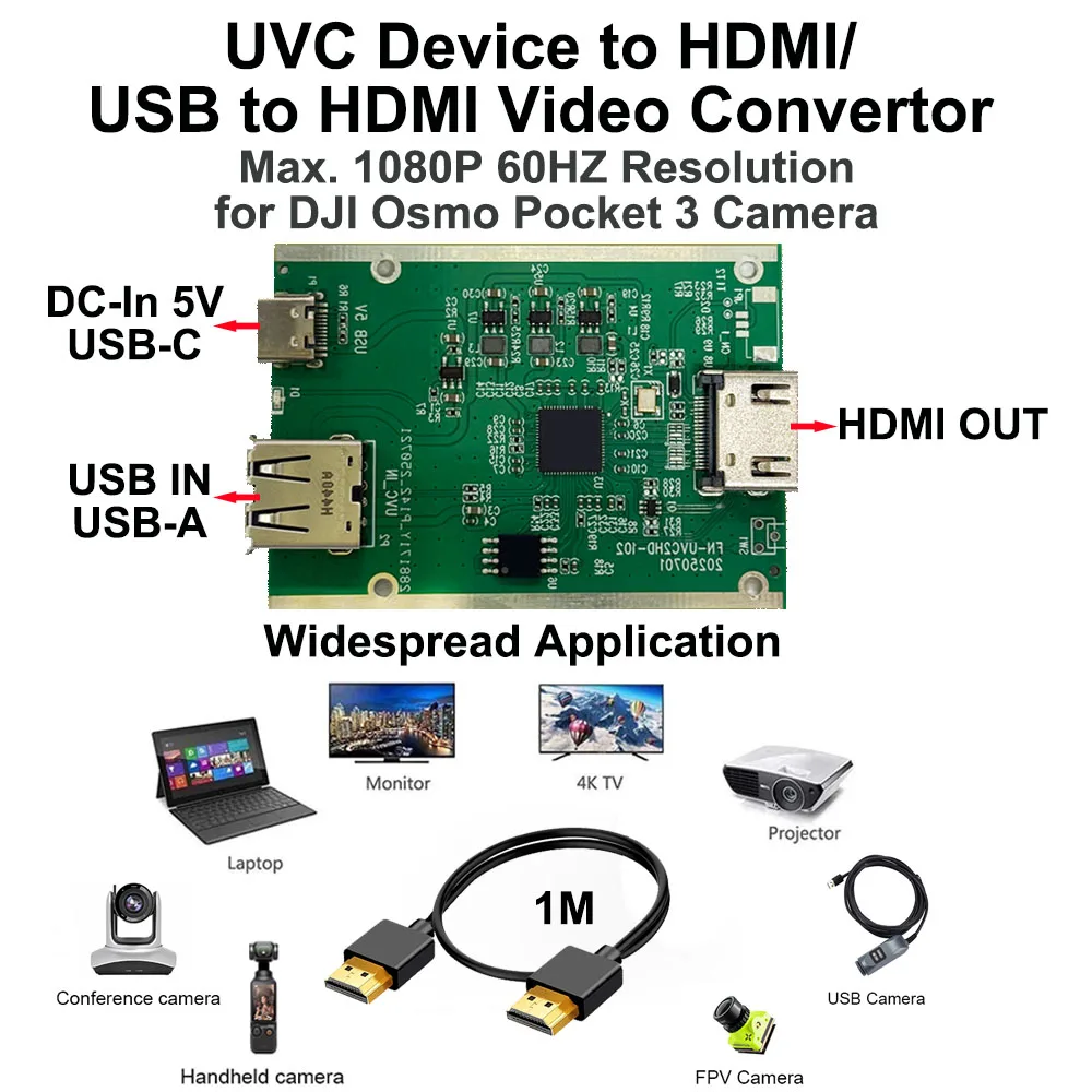 USB to HDMI Video Convertor MJPEG 1080P USB Camera 60HZ Resolution for ...