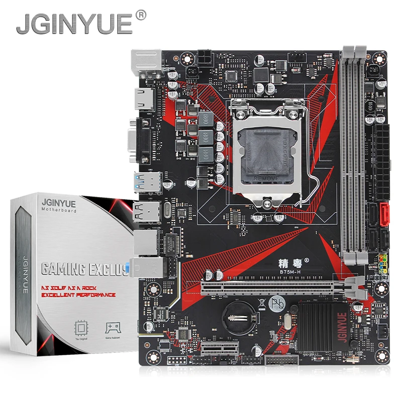 JGINYUE B75 Motherboard LGA 1155 CPU Support Intel i3 i5 i7 Xeon E3 V2 Processor DDR3 Memory ...