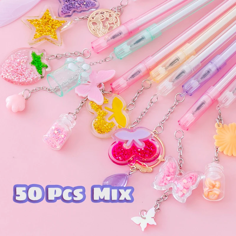 50Pcs-Lot-Cute-Pendant-Gel-Pen-Kawaii-Butterfly-Sequined-Pens-Cartoon-0 ...