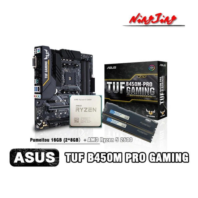 Asus TUF B450M-PRO GAMING B450 With Ryzen 2600 Motherboard