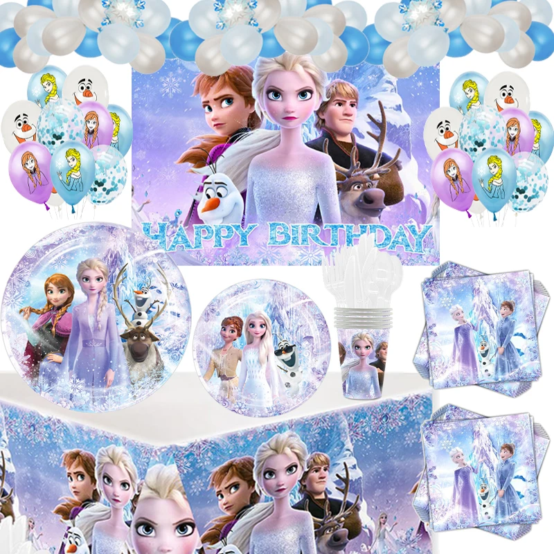 Frozen Birthday Party Decoration Anna Elsa | Disposable Tableware Set ...