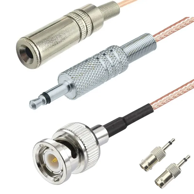 BNC Male female to 3.5mm 1/8” Mono TS Male Plug female Stereo Adapter ...