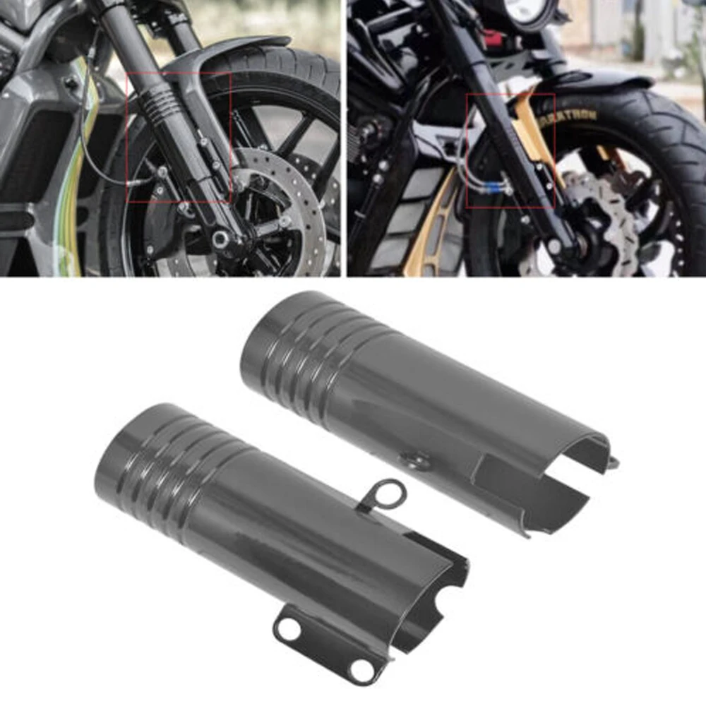 Motorcycle-Black-Lower-Fork-Tube-Covers-For-Hharley-V-Rod-Muscle-VRSCF ...
