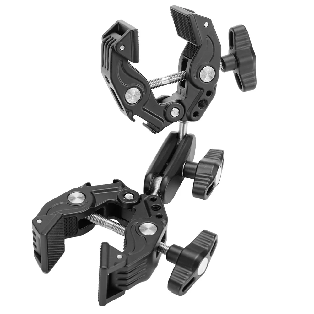 2024 New Aluminum Double Super Clamp Magic Arm Clip with Cold shoe 360 ...
