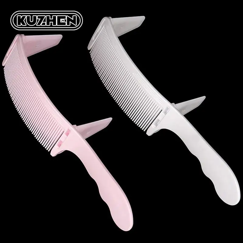 Curved-Shaver-Hair-Clipper-Cutting-Comb-Barber-Flat-Top-Comb-With-Ruler ...