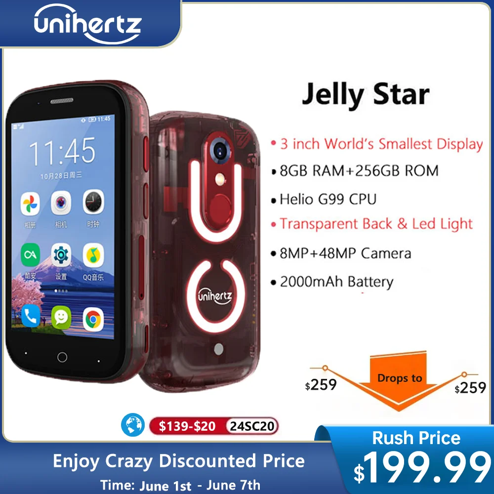 Unihertz-Jelly-Star-Smallest-Android-13-Smartphone-8GB-256GB-Led-Light ...