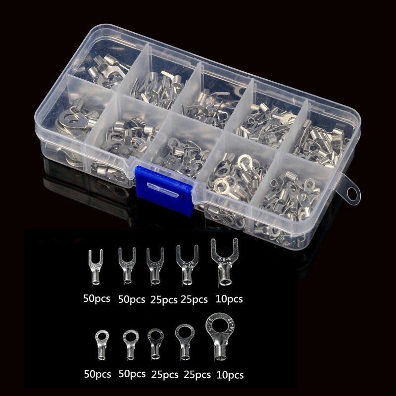 320pcs-Ring-Fork-U-Type-Crimper-Terminals-Non-Insulated-Cable-Wire ...