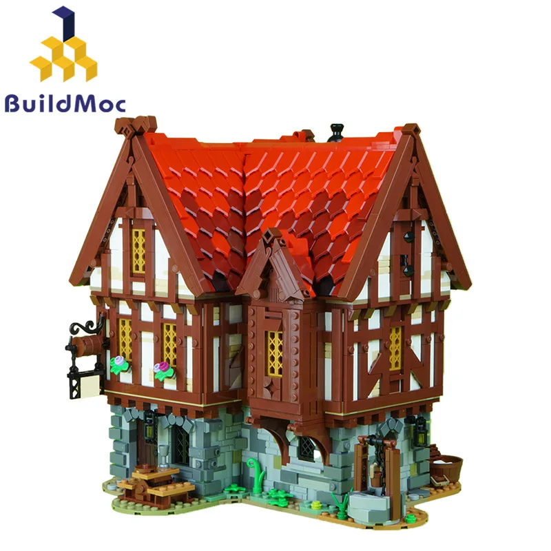 BuildMoc-The-medievale-Tavern-Building-Blocks-Set-Market-Village-House ...