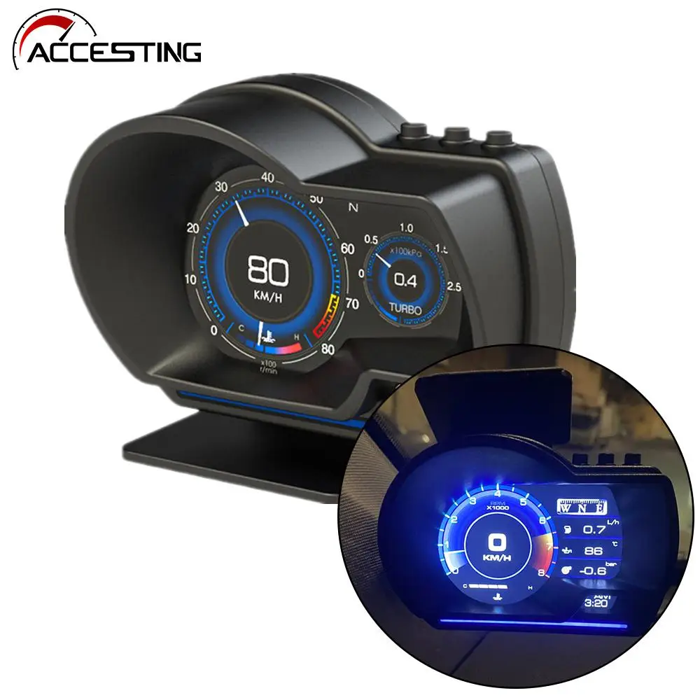 Newest Obd+gps Smart Car Hud Gauge Head Up Display Auto Display Dual ...
