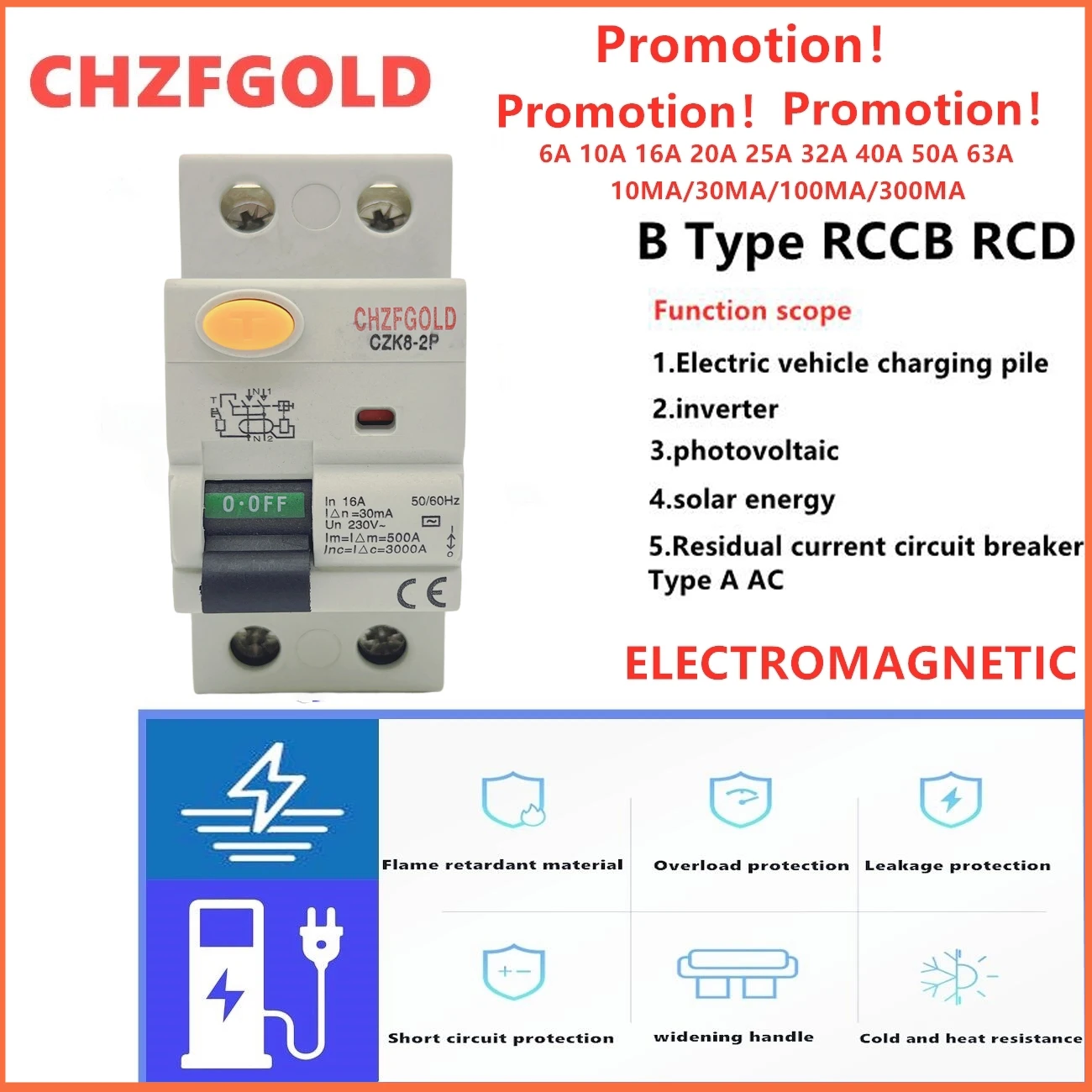 Ustomized-RCCB-Type-B-Residual-Current-Circuit-Breaker-CHZFGOLD-Rail ...