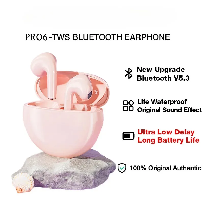 Original-Air-Pro-6-TWS-Wireless-Headphones-Fone-Bluetooth-Earphones-Mic ...