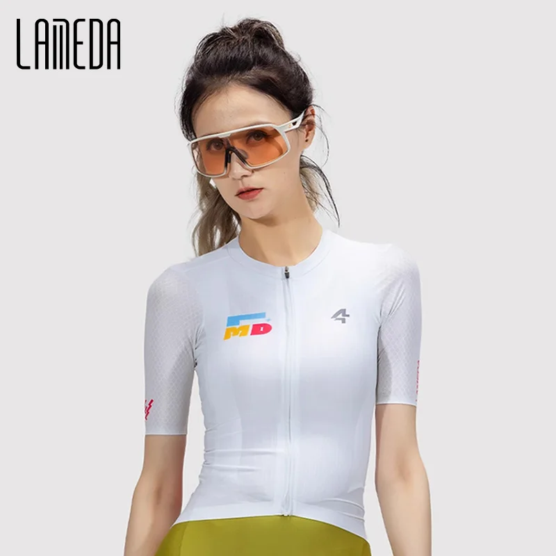 LAMEDA-Cycling-Jersey-Women-Short-Sleeve-Bike-Shirts-Full-Zipper-Bicycle-Biking-Tops-with ...