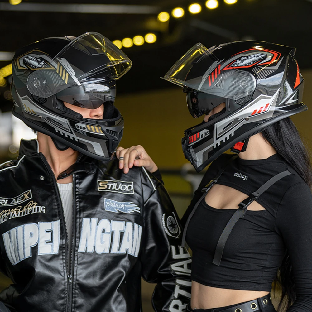 Motorcycle-Full-Face-Helmet-For-Men-Women-Lightweight-Shell-Aerodynamic ...