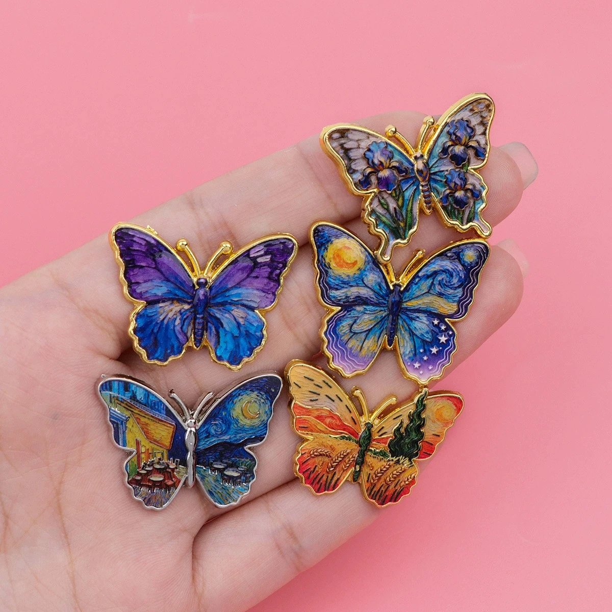 Butterfly Enamel Pines Romantic Animals Brooch Metal Pins Badge on ...