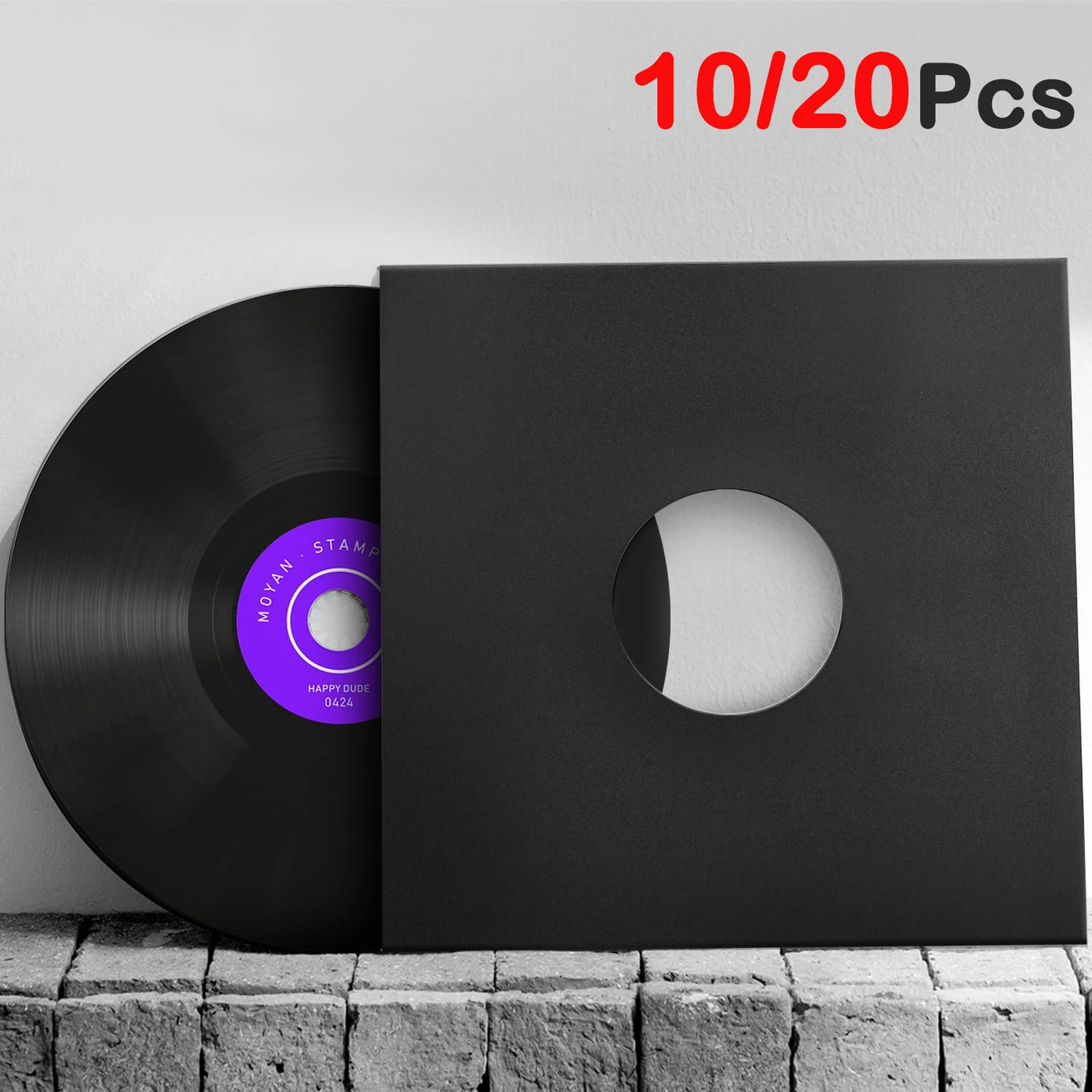 10-20Pcs-Vinyl-Record-Protective-Covers-12-inch-Matte-Black-Kraft-Paper ...