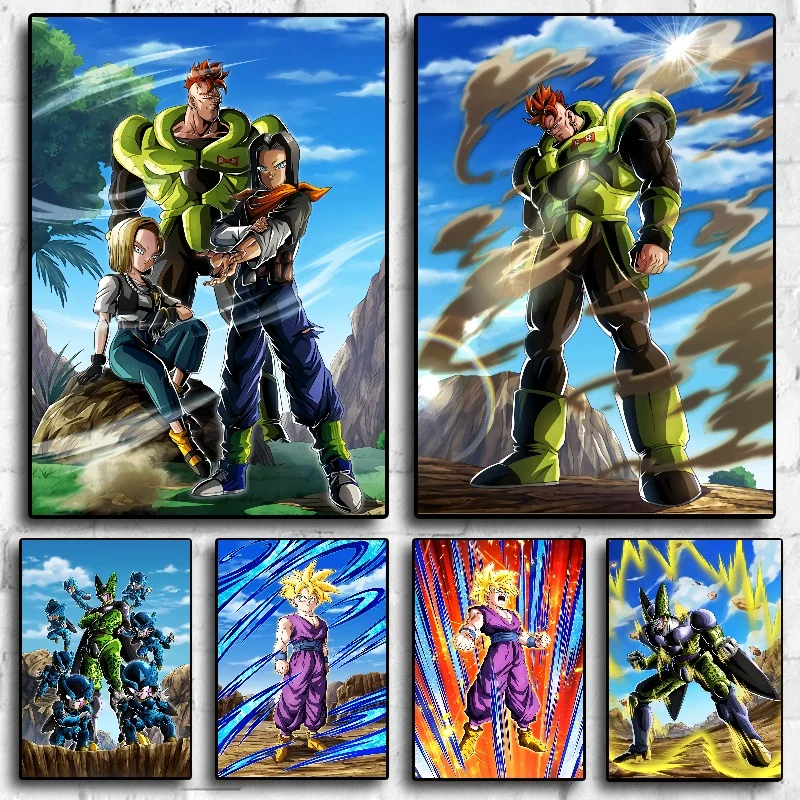 Japan-Bandai-Dragon-Ball-Canvas-Painting-Classic-Anime-Son-Gohan-Cell ...