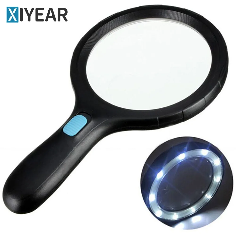 Hand-held-magnifying-glass-138mm-large-size-hand-held-12-LED-lamp-anti ...