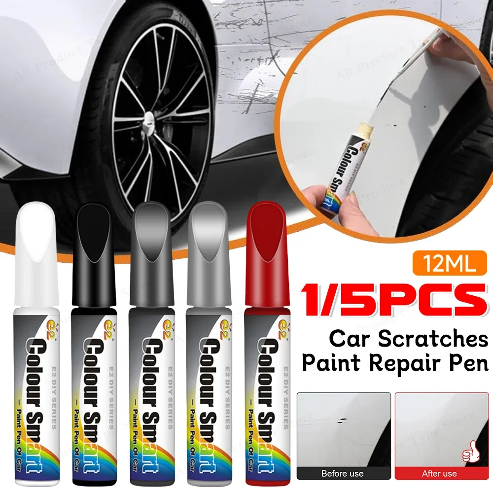 1/5PCS Car High Gloss Paint Touch Up Pen Car Scratches Paint Repair Pen ...