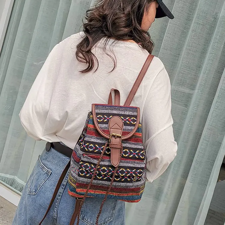 2024-New-Ethnic-Style-Pattern-Backpack-Canvas-Women-s-Bag-Fashion ...