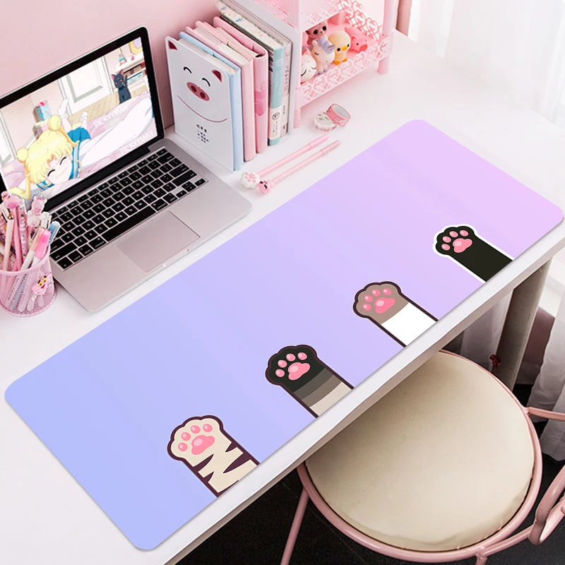 Mouse Pad Kawaii Cute Paw Table Mat Student Mousepad Computer Keyboard ...