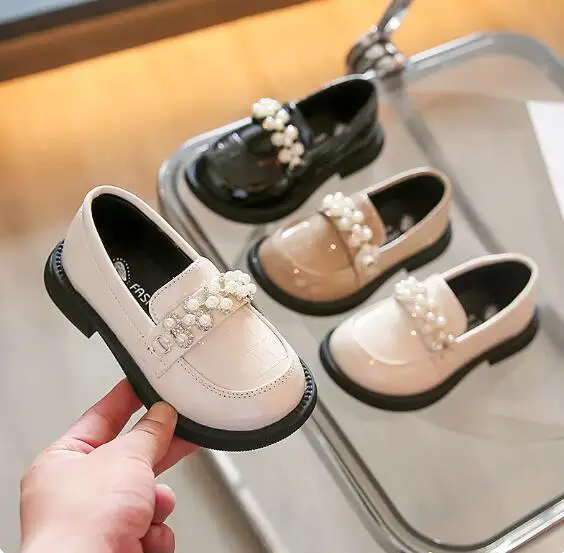 Girls-Leather-Shoes-Kids-Princess-Shoes-Kids-New-Fashion-Pearl-Soft ...