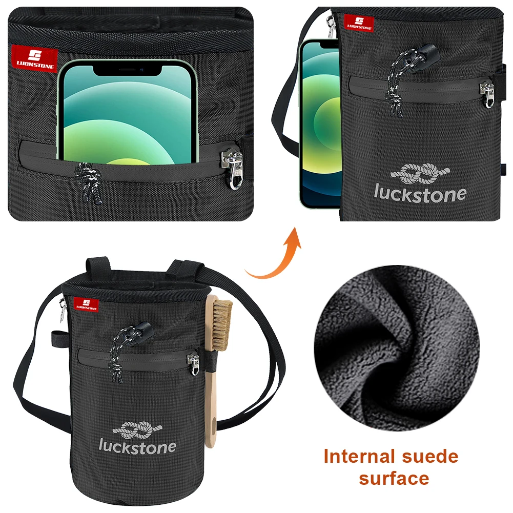 Premium-Gym-Chalk-Bag-Waterproof-Chalk-Bag-Bucket-with-2-Large-Zippered ...