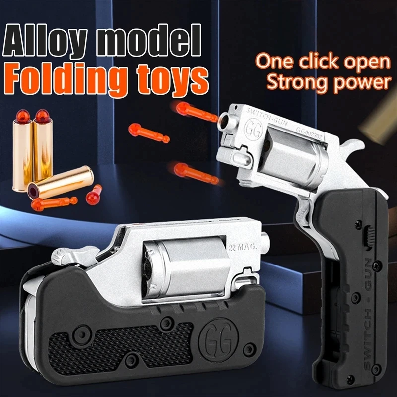 2024-New-Alloy-Revolver-Switch-Toy-Gun-Pistol-Foldable-Soft-Bullet ...