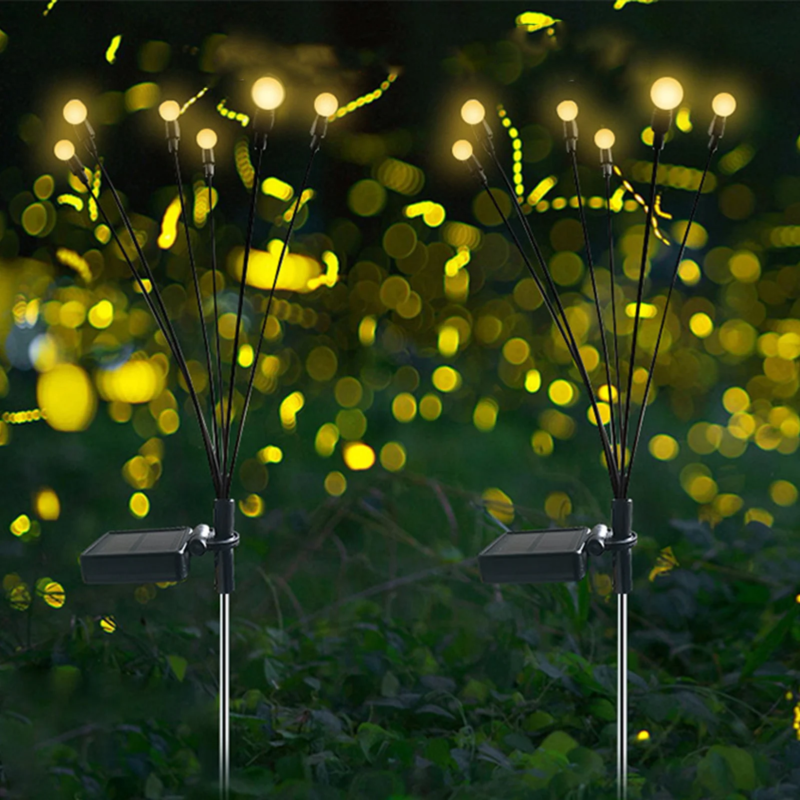Solar Powered Firefly Lights 2 Pcs DIY Fairy Stake Landscape Light ...