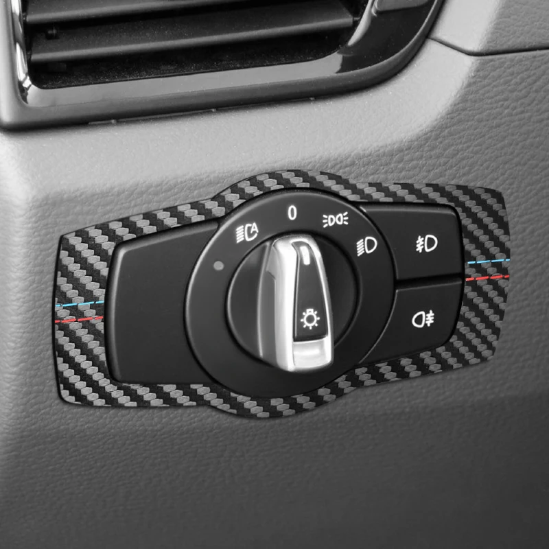 For BMW X1 E84 Carbon Fiber Headlight Switch Knob Trim Frame ...