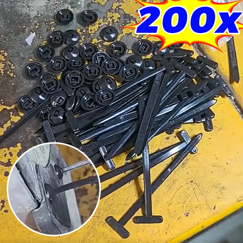 200PCS Nylon Universal Cable Tie Heavy Buckle Duty Self-Locking Zip ...