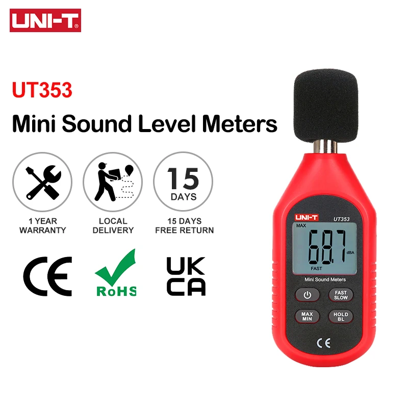 UNI-T-UT353-Noise-Measuring-Instrument-db-Meter-30-130dB-Mini-Audio ...