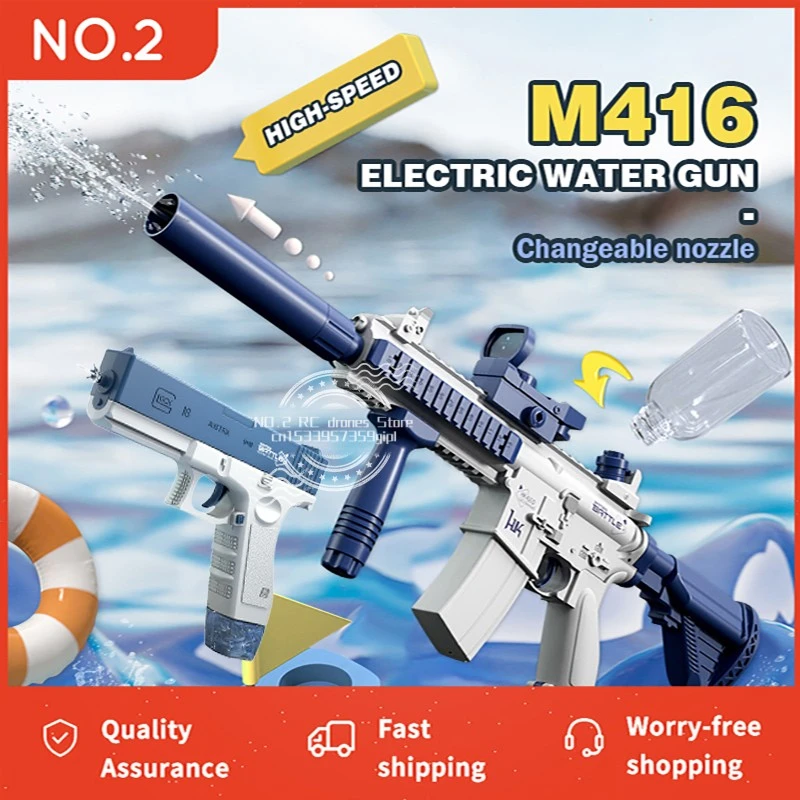 Summer Fully Automatic Electric Water Gun Rechargeable Long Range ...
