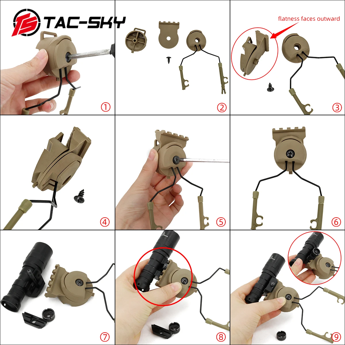 TAC-SKY-Tactical-Light-Mounting-Accessories-Compatible-with-PELTOR ...