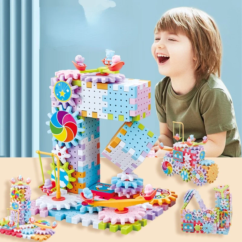 Kids-Toys-1-BOX-83-PCS-Electric-Gears-3D-Model-Building-Kits-Plastic ...