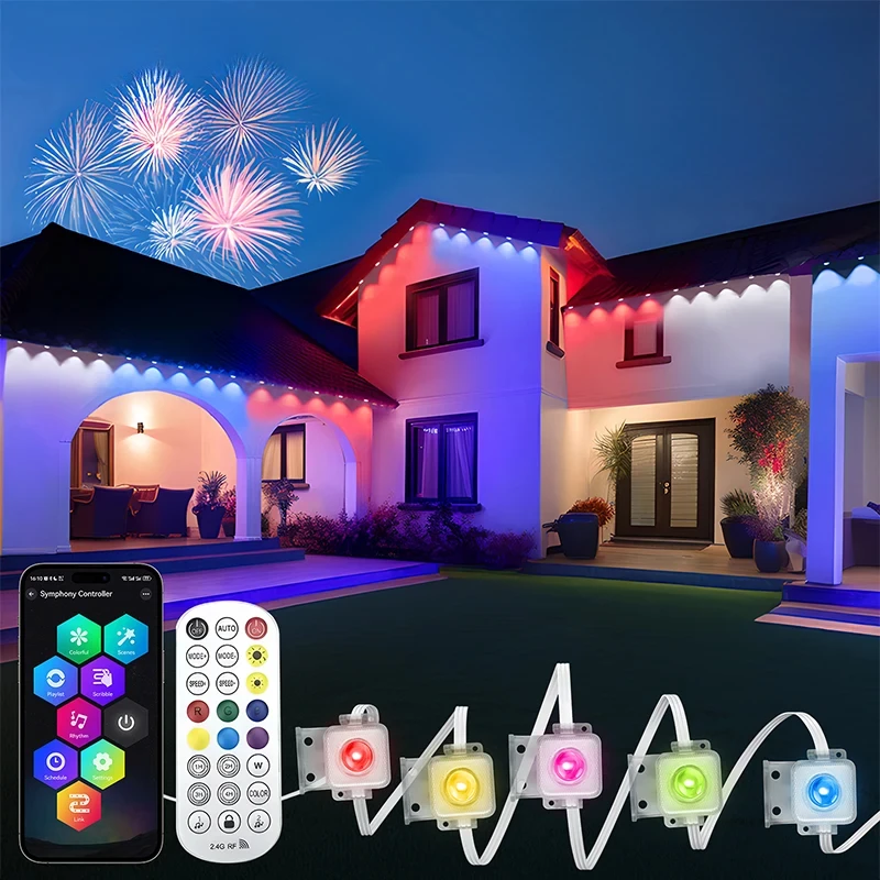 148FT-APP-Permanent-Outdoor-Eaves-LED-Lights-Waterproof-Smart-RGBIC ...