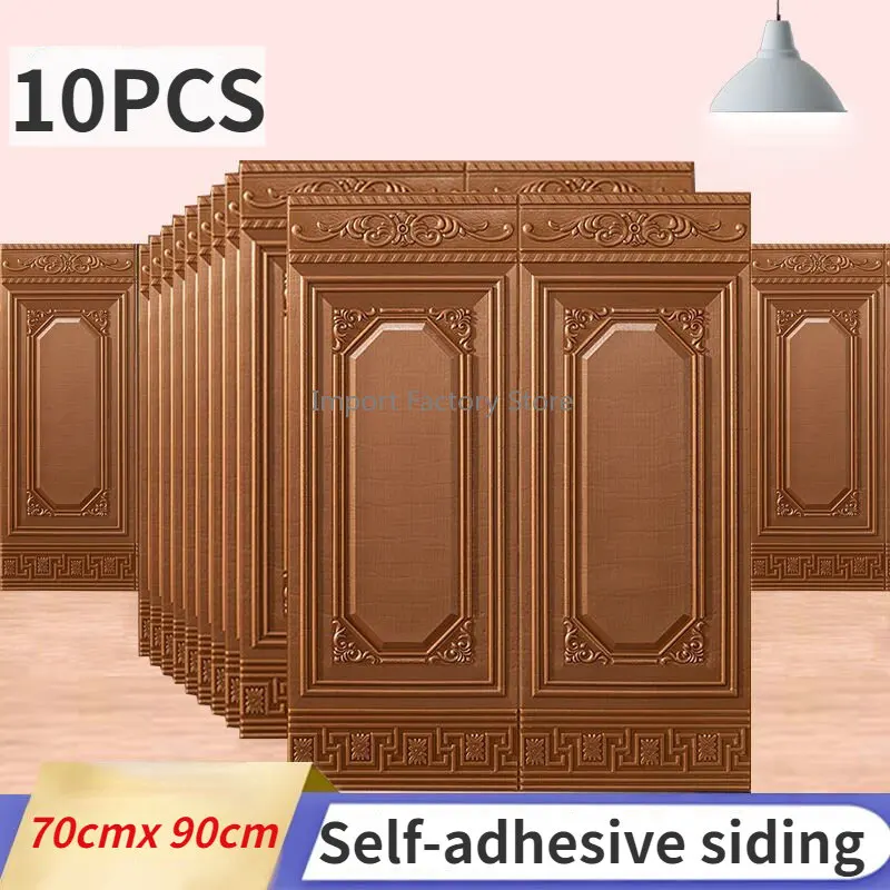 90x70cm Self adhesive 3D Wall Sticker Wood Grain Wall Surround ...