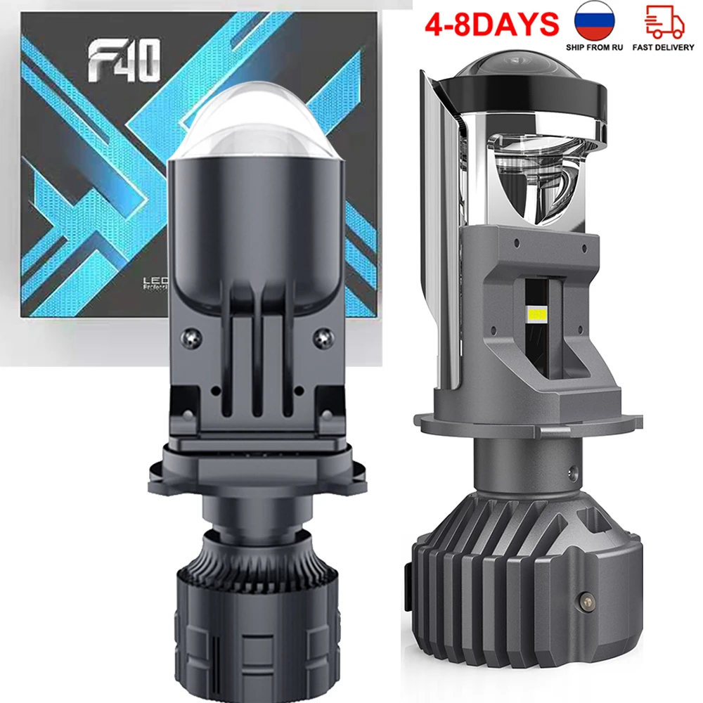 F40-H4-LED-Projector-Lens-100W-H4-Mini-Headlight-Len-Bulb-6000k-12000LM ...