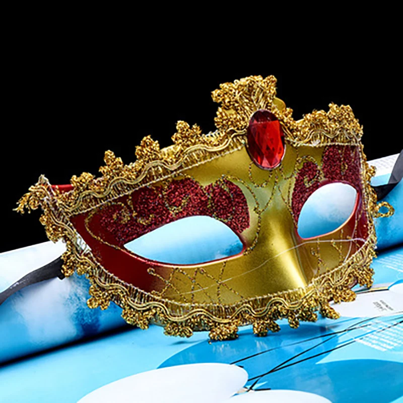 Red Venetian Half Masks