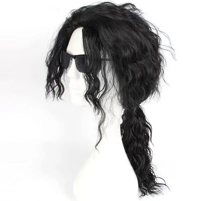 Salute to 70s & 80s Retro synthetic Wigs Mike Long Curly Mohawk Style ...