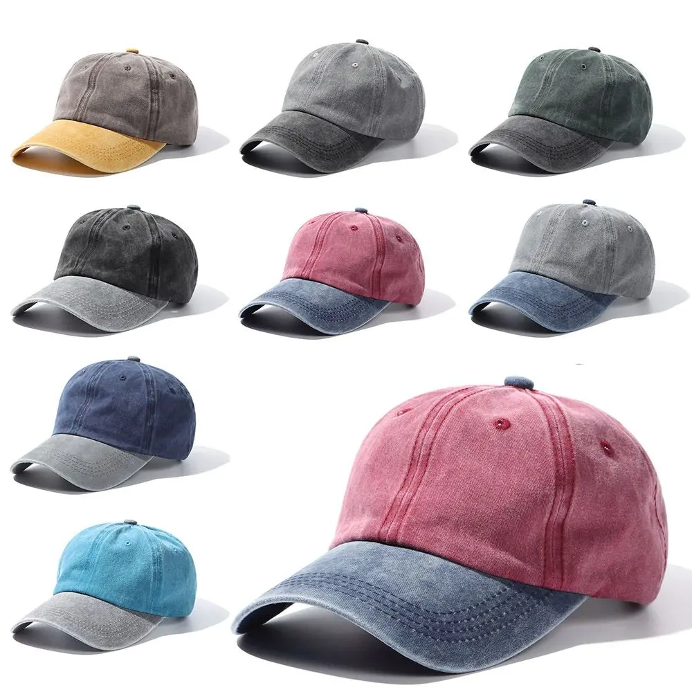 10colors-WASHED-DENIM-Baseball-Cap-Distressed-Faded-Caps-Sunscreen-Hats ...