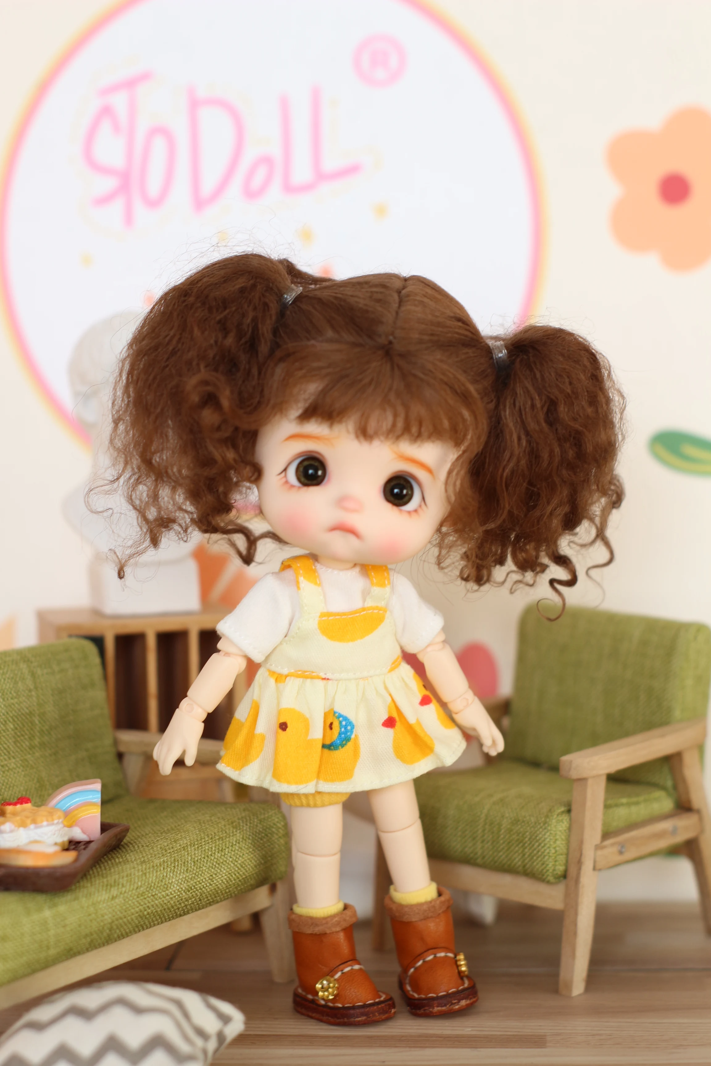 Ob11 doll milk wrapped egg 1 / 12 1 / 8 BJD baby head, including doll head and wig, clothes ...