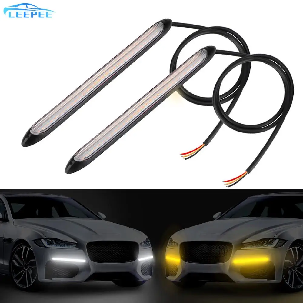 Car-DRL-Daytime-Running-Light-Auto-Headlight-Sequential-Strip-LED-Turn ...
