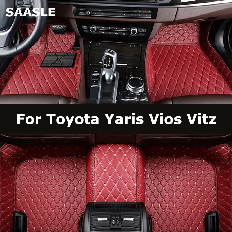 SAASLE-Custom-Car-Floor-Mats-For-Toyota-Yaris-Vios-Vitz-Auto-Carpets ...