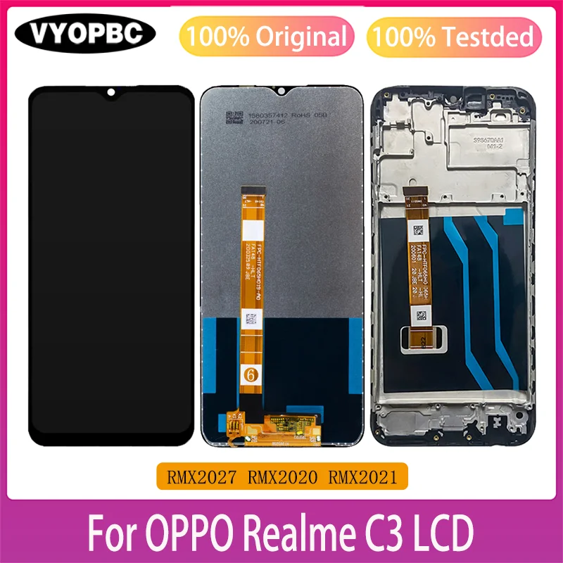 Pantalla LCD Original para OPPO Realme C3, piezas de repuesto de digitalizador de Panel de ...